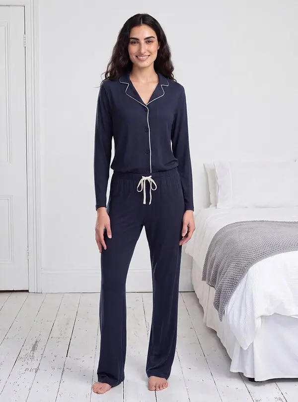 Splendid Pillowsoft Pant And Long Sleeve Set - Navy
