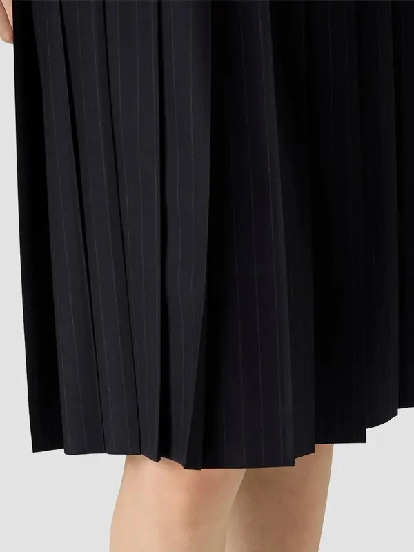 Miu Miu Pleated Pinstripe Midi Skirt