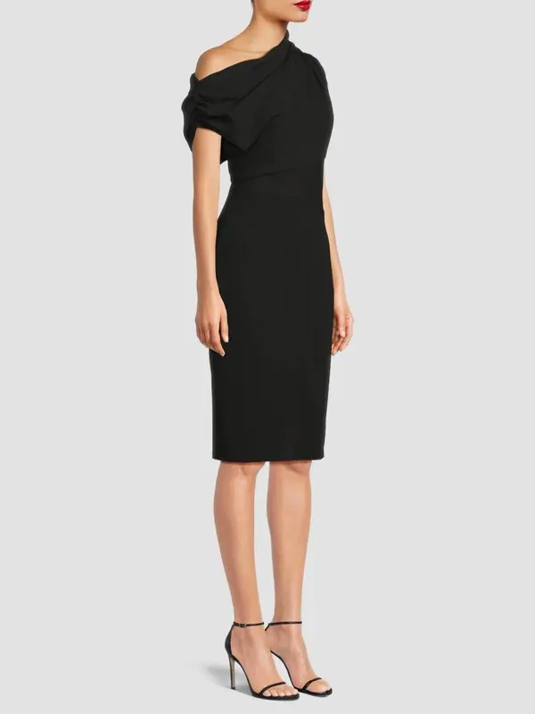 Aidan Mattox Crepe Jersey One-shoulder Midi-dress