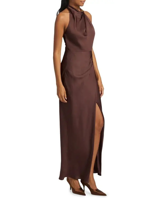 NICHOLAS THE LABEL Galilea Embellished Draped Halter Gown