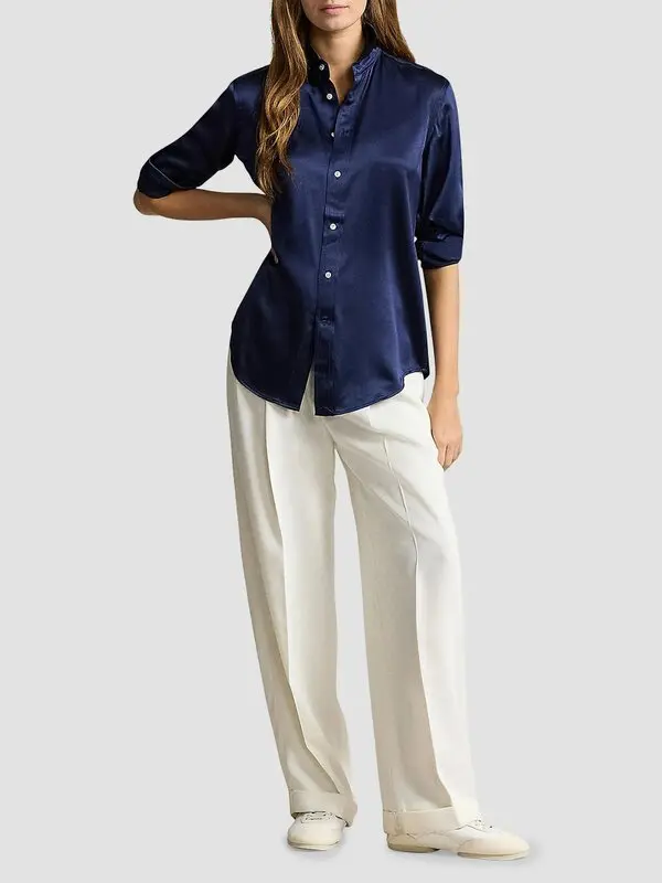 Polo Ralph Lauren Silk Charmeuse Button-front Shirt