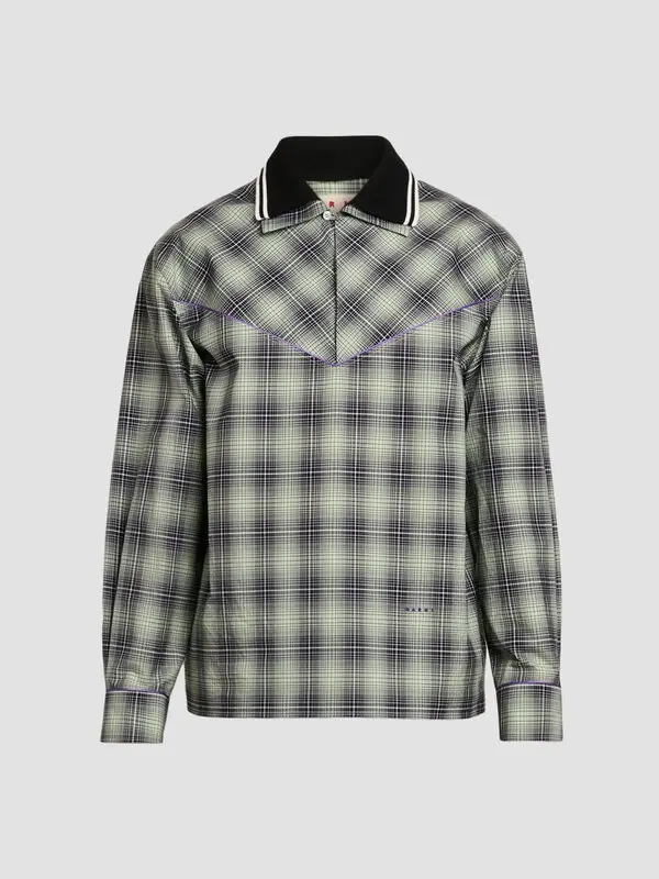Marni Check Cotton Poplin Shirt - Waterfall
