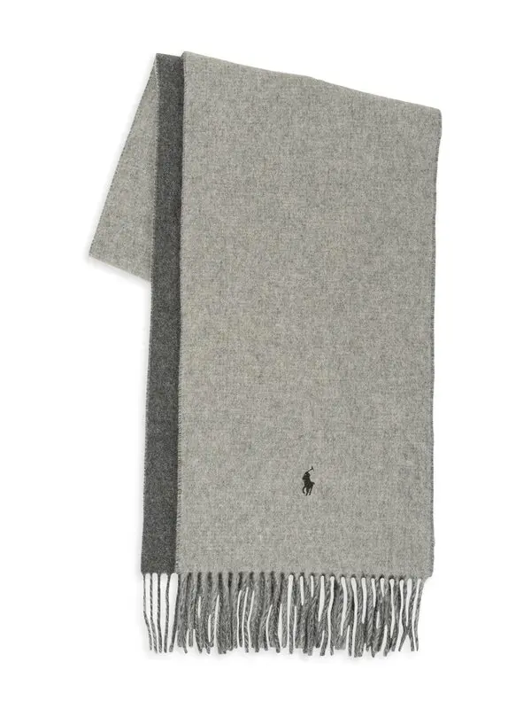 Polo Ralph Lauren Wool-cashmere Double Sided Scarf - Medium Grey Light Grey
