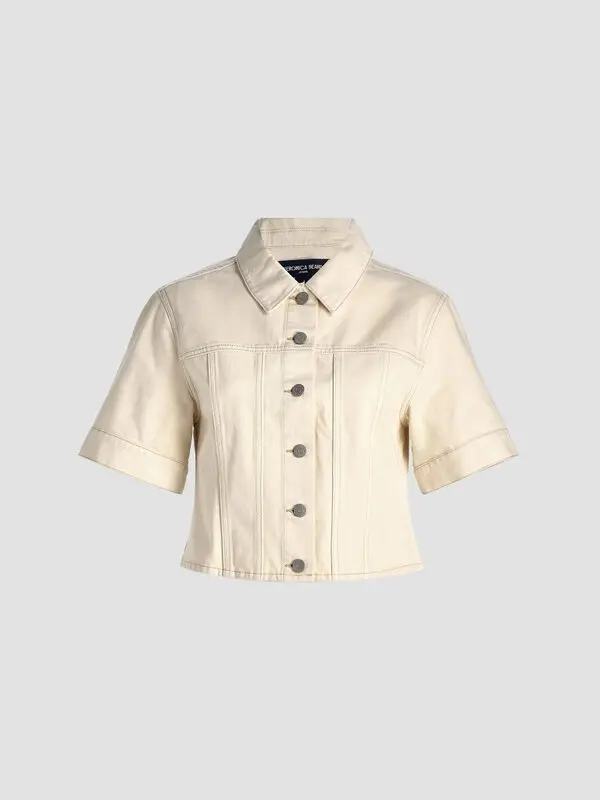 Veronica Beard Malcom Slub Denim Short-sleeve Jacket
