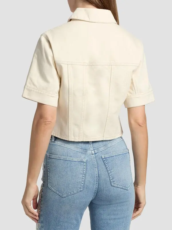 Veronica Beard Malcom Slub Denim Short-sleeve Jacket