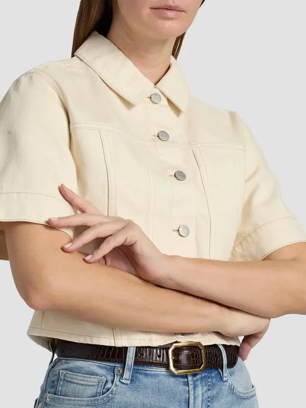 Veronica Beard Malcom Slub Denim Short-sleeve Jacket