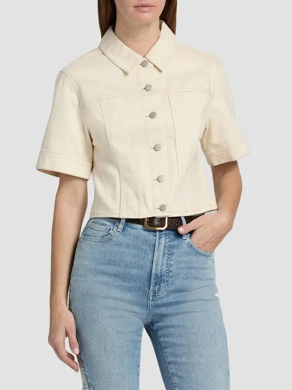 Veronica Beard Malcom Slub Denim Short-sleeve Jacket