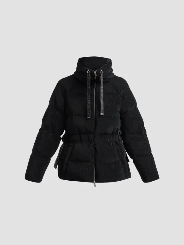 Herno Shiny Velvet Short Puffer Jacket