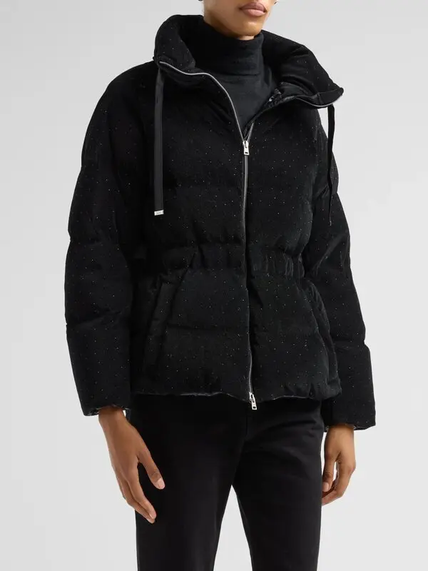 Herno Shiny Velvet Short Puffer Jacket