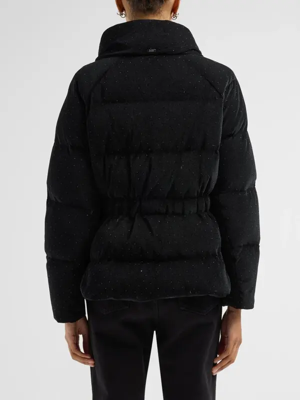 Herno Shiny Velvet Short Puffer Jacket