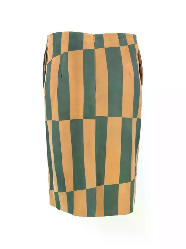 LA ROSE Checked Midi Skirt