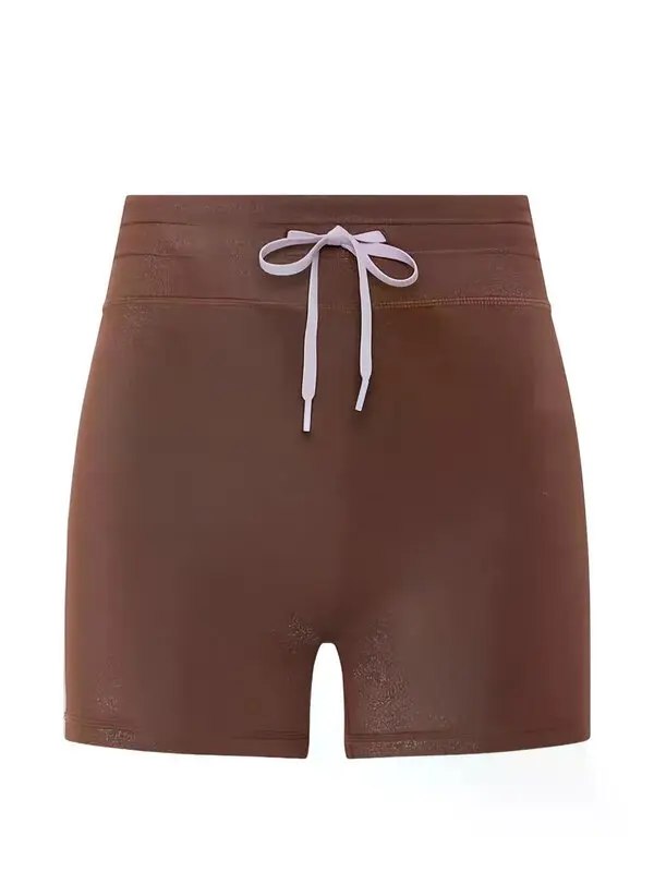 The Upside Galaxia Metallic-effect Compression Shorts - Brown