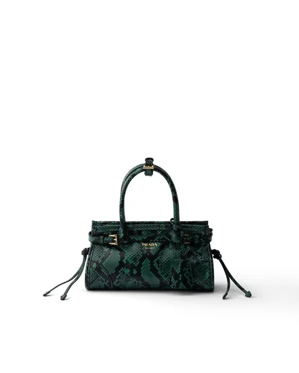 Prada Bonnie Small Ayers Leather Handbag - Green