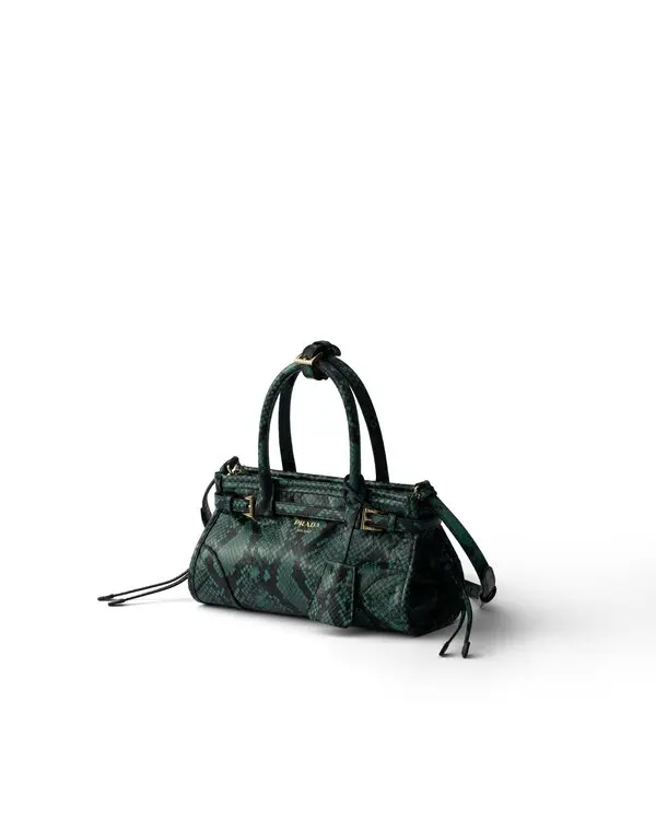 Prada Bonnie Small Ayers Leather Handbag - Green