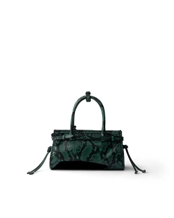 Prada Bonnie Small Ayers Leather Handbag - Green