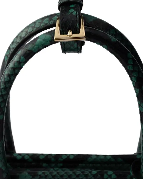 Prada Bonnie Small Ayers Leather Handbag - Green