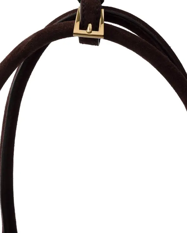 Prada Medium Suede Tote Bag - Brown