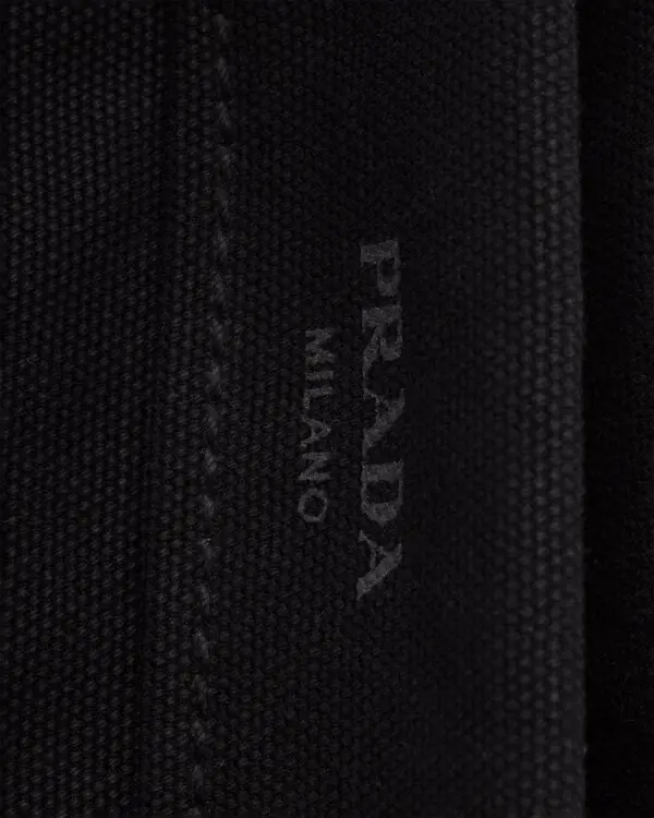 Prada Medium Canvas And Leather Tote Bag
