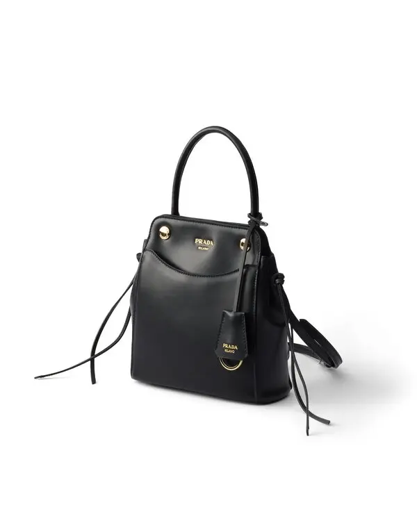Prada Carry Mini Leather Handbag - Black