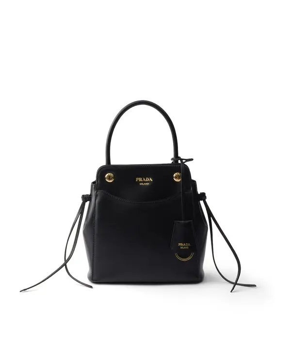 Prada Carry Mini Leather Handbag - Black
