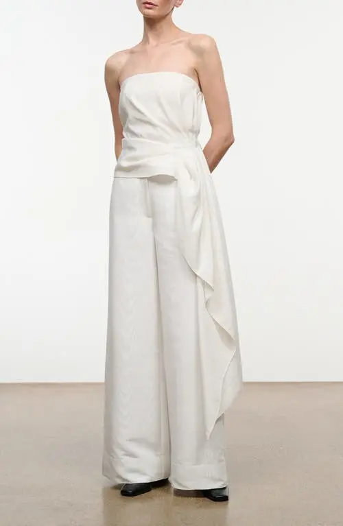 Staud Lux Strapless Top With Side Drape