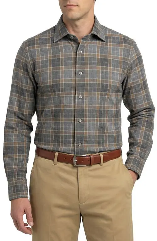Scott Barber Weekend Plaid Button-up Shirt - Charcoal