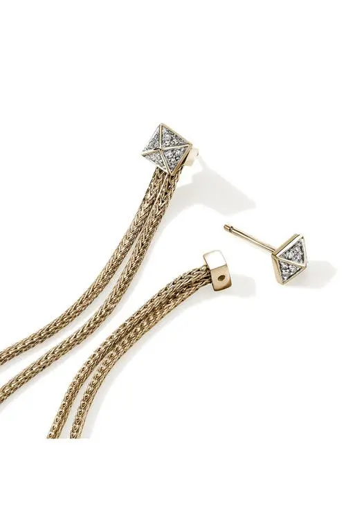 John Hardy Icon 14k Diamond Drop Earrings
