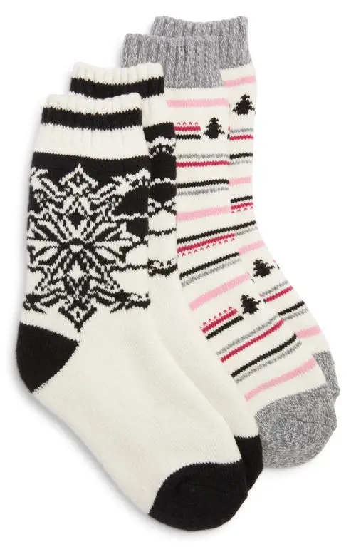 Hue 2-pack Holiday Cozy Crew Socks - Snowflake Pack