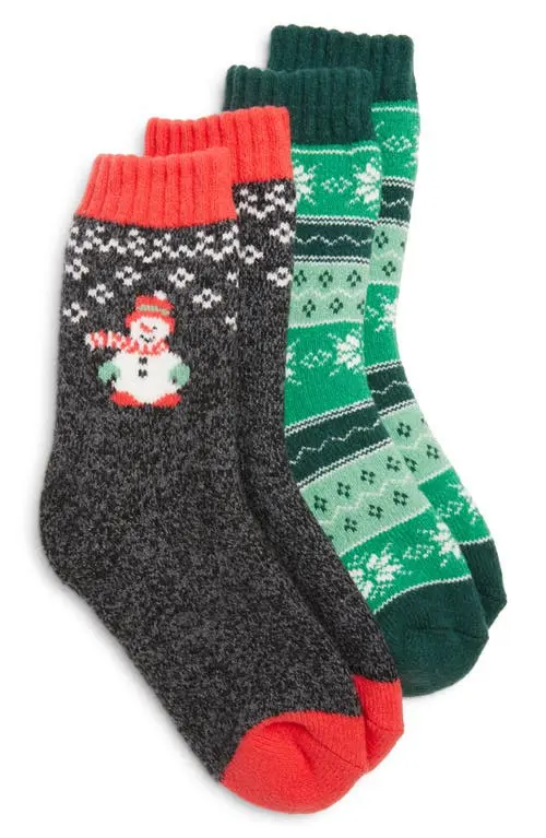 Hue 2-pack Holiday Cozy Crew Socks - Snowman Pack