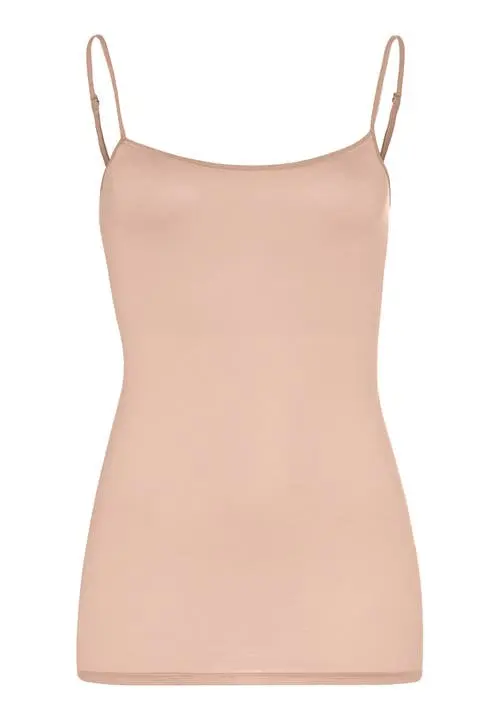 Hanro Ultralight Round Neck Cotton Camisole - Beige