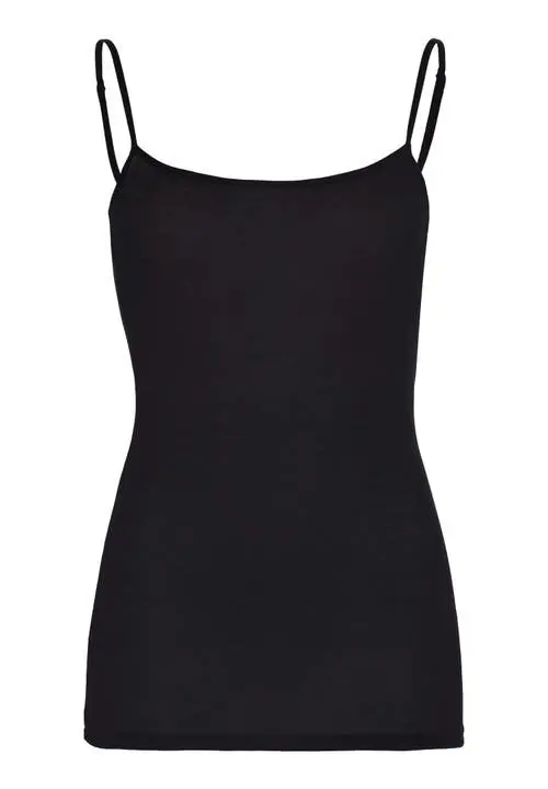 Hanro Ultralight Round Neck Cotton Camisole - Black