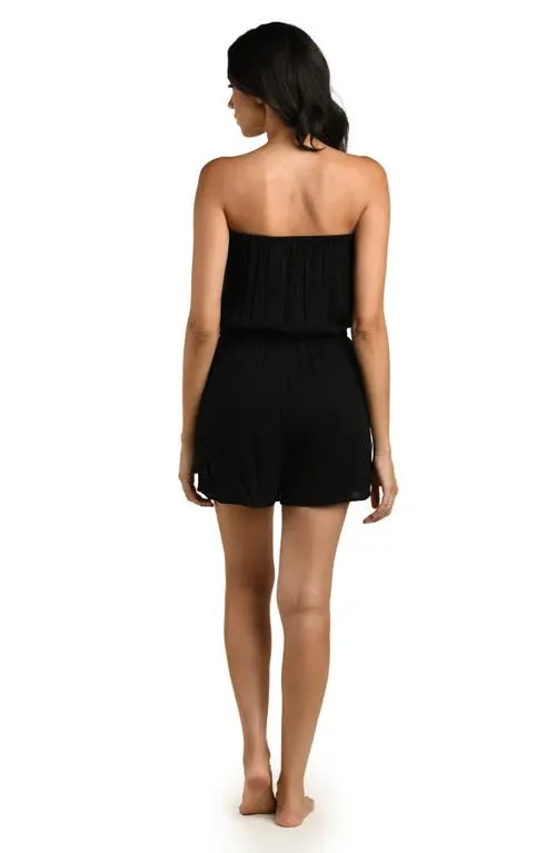 La Blanca Crinkle Charm Romper - Black