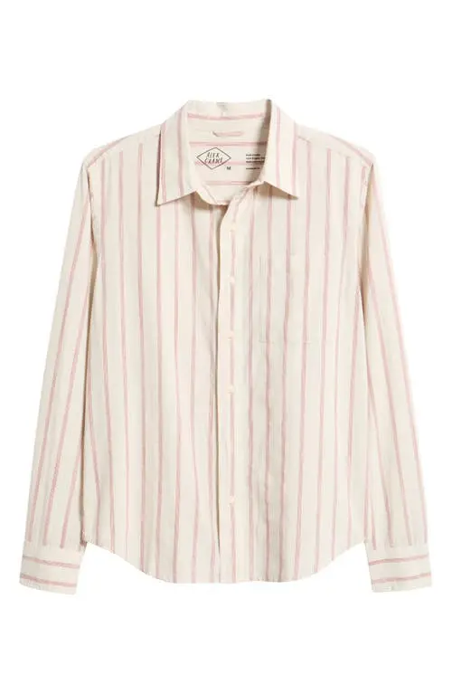 ALEX CRANE Air Striped Cotton Button Up Shirt - Rust Stripe