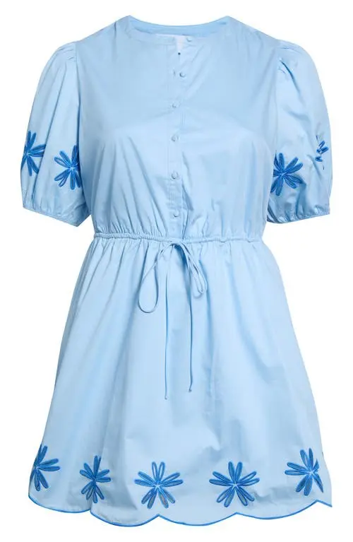 SUGARLIPS Luniar Embroidered Minidress - Blue