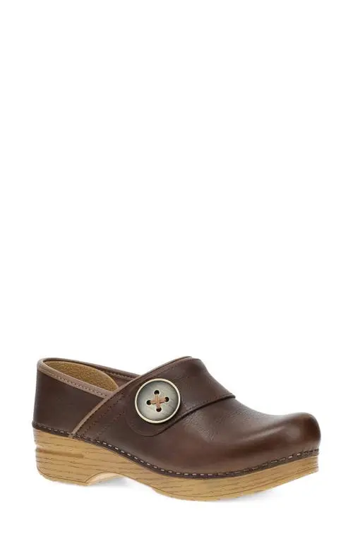 Dansko Professional Button Leather Clog - Chocolate