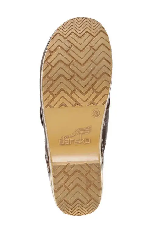 Dansko Professional Button Leather Clog - Chocolate