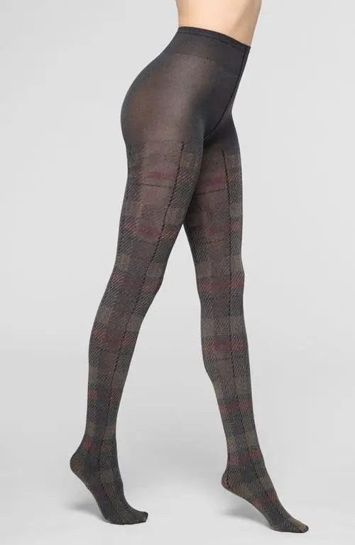 Oroblu Soft Plaid Tights - Black