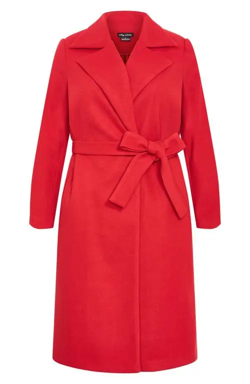 City Chic Riley Row Belted Coat