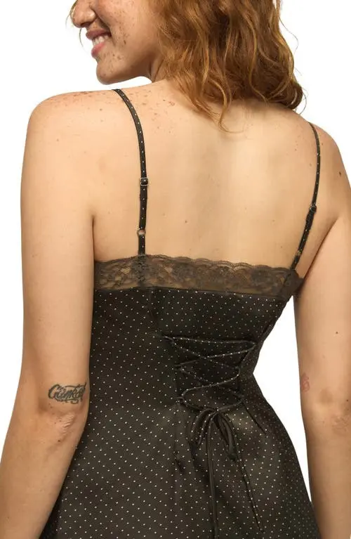 Lucky Brand Simone Lace Trim Midi Slipdress