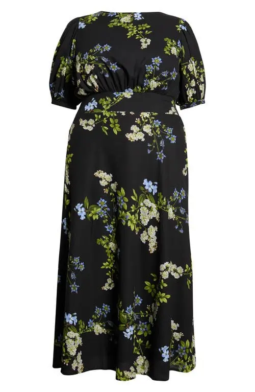 SUGARLIPS Iriela Smocked Maxi Dress - Black-multi