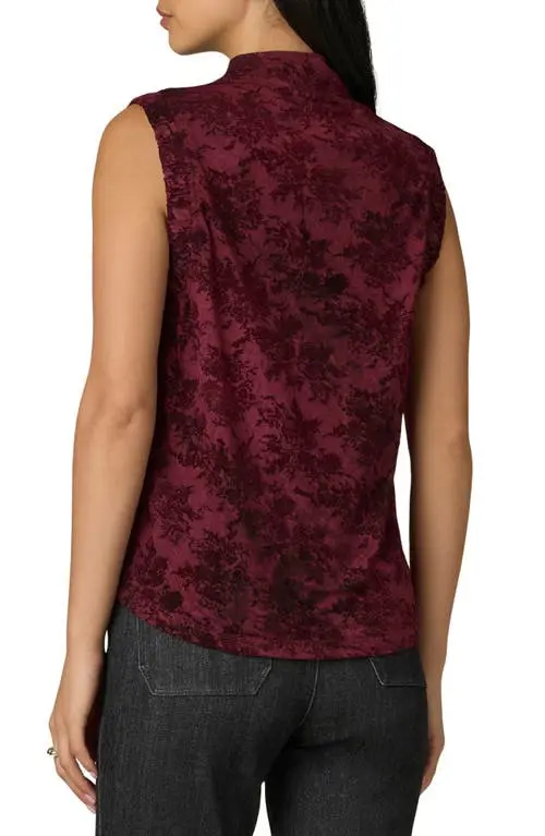 Wit & Wisdom Sleeveless Mock Neck Shirttail Top