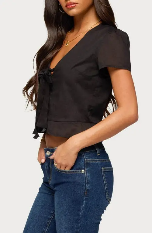 EDIKTED Rhorie Cotton Button Up Shirt