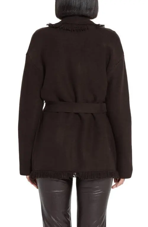 Lyssé Dixie Fringe Belted Cardigan