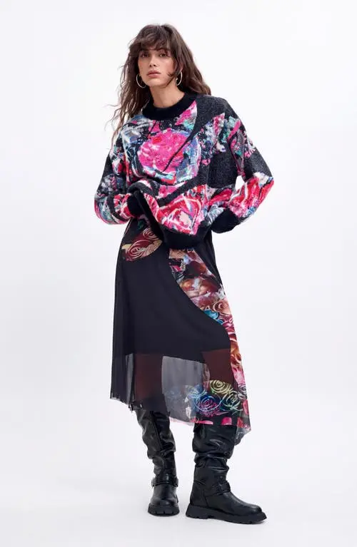 Desigual M. C. Lacroix Oversized Crewneck Sweater