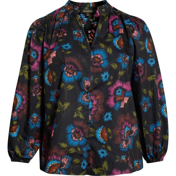 SUGARLIPS Nellian Floral Cotton Top