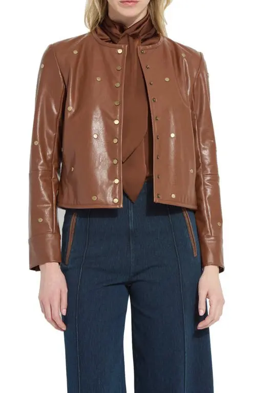 Lyssé Luanne Studded Faux Leather Jacket - Harness