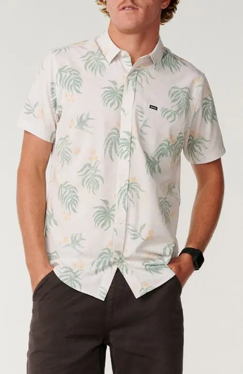 Rip Curl Cosmic Palms Short Sleeve Button Up Shirt - Bone