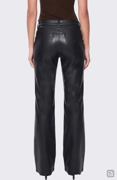 Abrand Denim 99 Mid Rise Straight Leg Faux Leather Pants