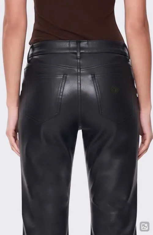 Abrand Denim 99 Mid Rise Straight Leg Faux Leather Pants
