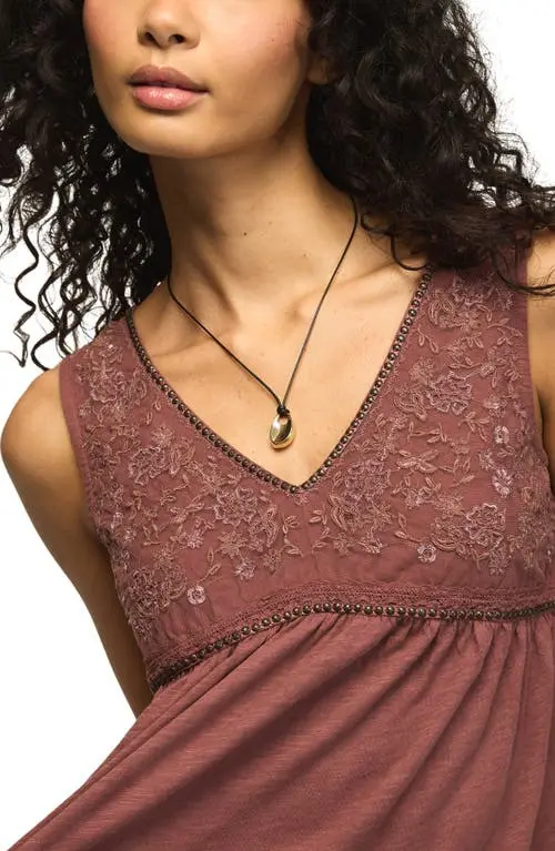 Lucky Brand Embroidered Stud V-neck Tank